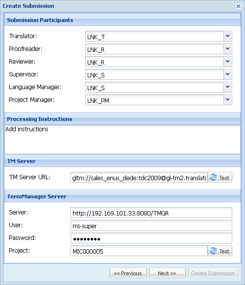 Creating a submission